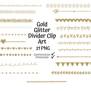 Gold Glitter Dividers Commercial Clipart Gold Dividers Glitter Divider ...