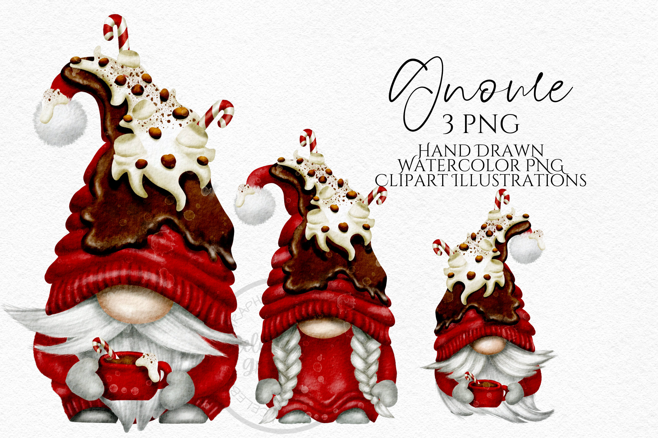 Hot Chocolate Cocoa Gnomes Png Hand Drawn Watercolor Gnome - Etsy