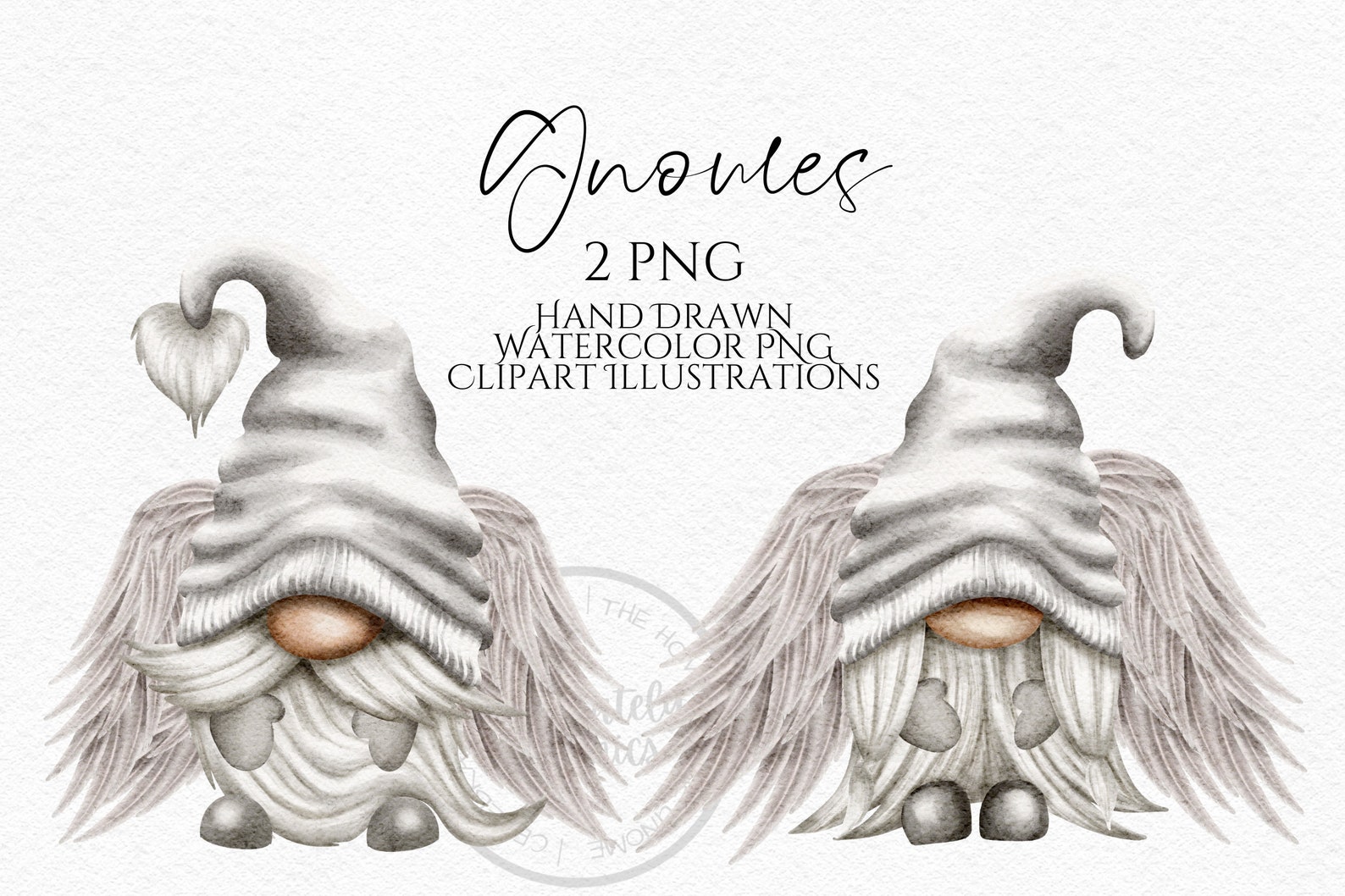 Angel Gnome Clipart PNG Hand Painted Watercolour Gnomes | Etsy