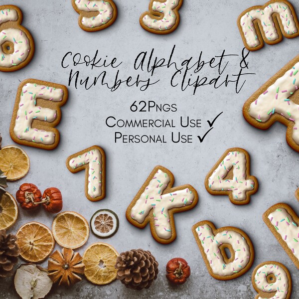Cookie Numbers Clipart - Etsy