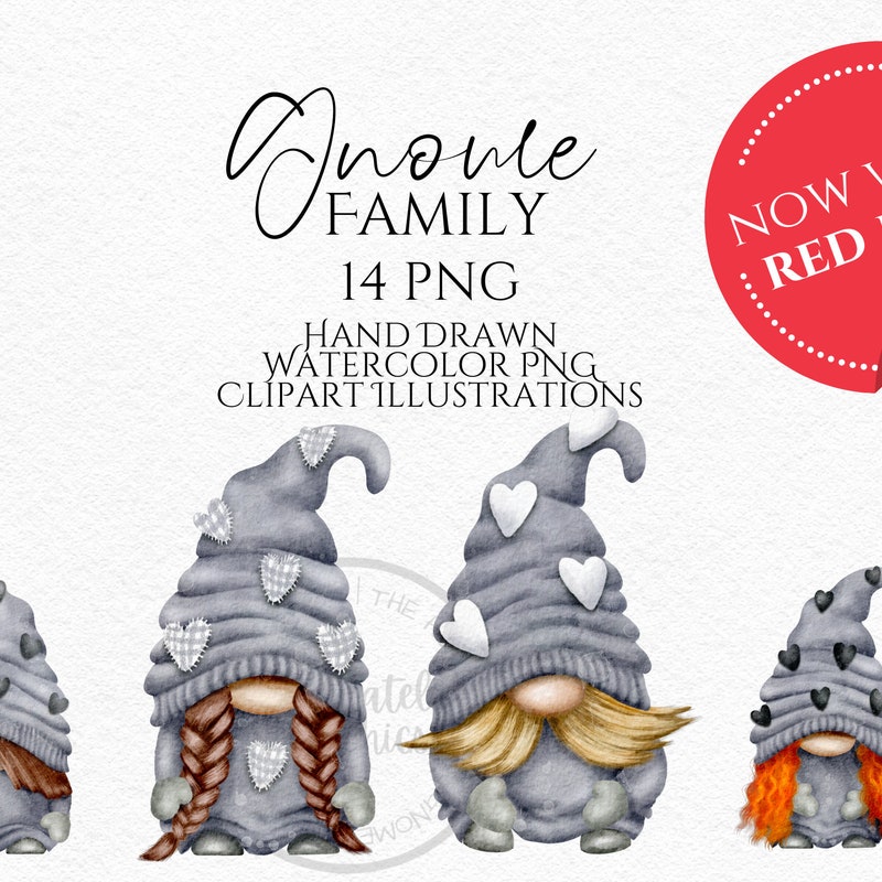 Watercolor Gnomes Clipart - Etsy