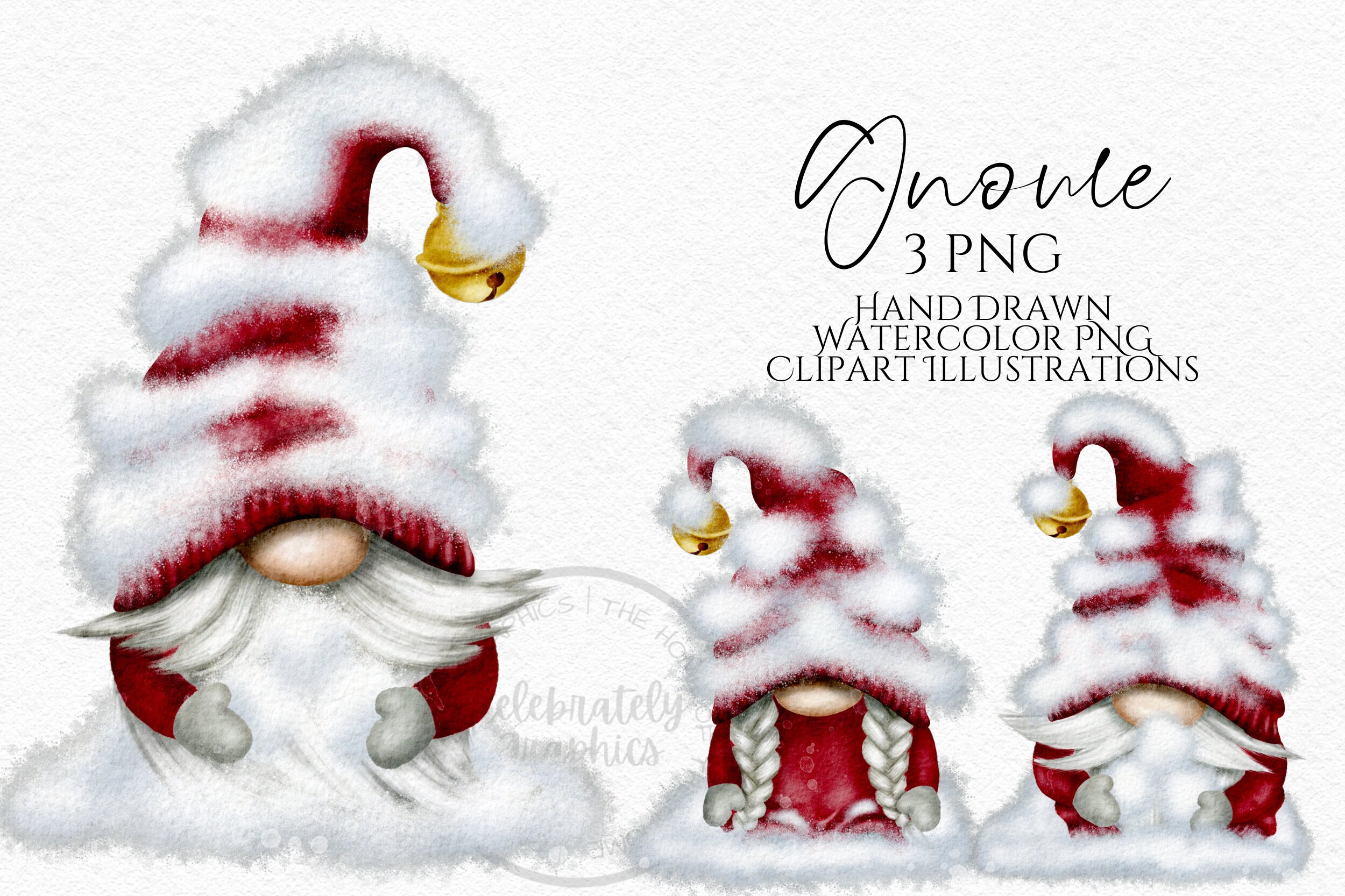 Snow Gnomes Png Hand Drawn Watercolor Gnome Clipart - Etsy