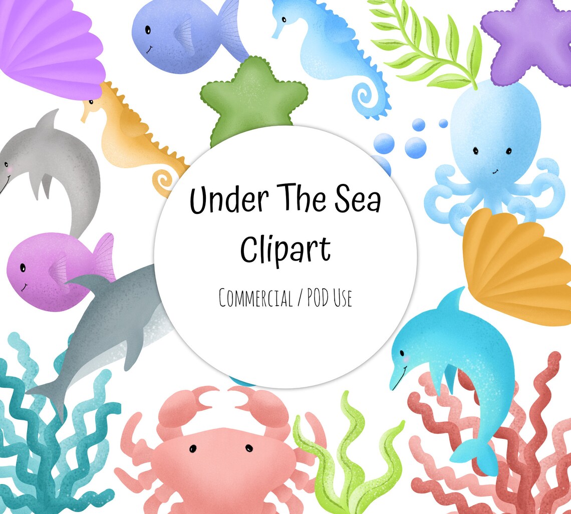 Under the Sea Clipart Sea Animals Download. Instant Download | Etsy