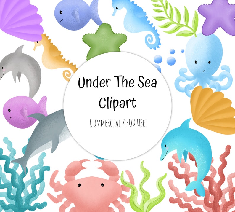 Under the Sea Clipart Sea Animals Download. Instant Download | Etsy