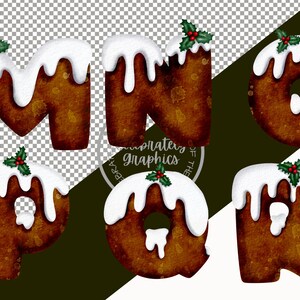 Christmas Pudding Alphabet and Numbers Clipart Christmas Alphabet PNG ...