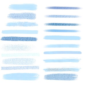 Pale Blue Brush Strokes Clipart With Blue Glitter PNG Paint Stroke ...