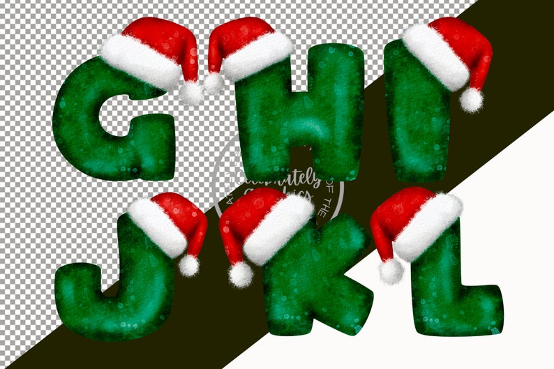 Christmas Hat Alphabet and Numbers Clipart Christmas Alphabet - Etsy