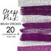 Deep Pink Brush Strokes Clipart With Silver Glitter PNG Paint Stroke ...