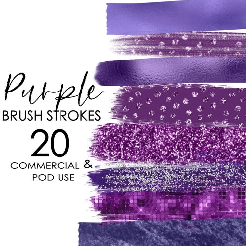 Purple Watercolor Brush Stroke Png Paint Brush Strokes Clip - Etsy Canada