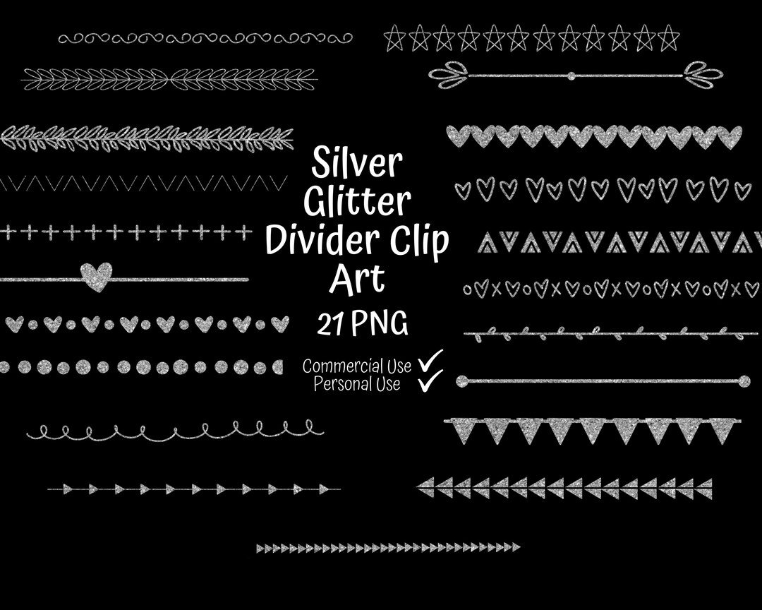 Silver Glitter Dividers Commercial Clipart Silver Dividers Glitter ...