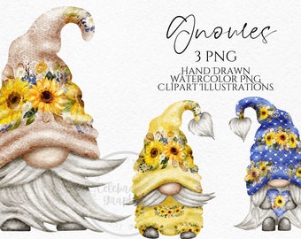 Rainbow Gnome Clipart PNG, Hand Drawn Watercolor Gnome Clipart, Digital ...