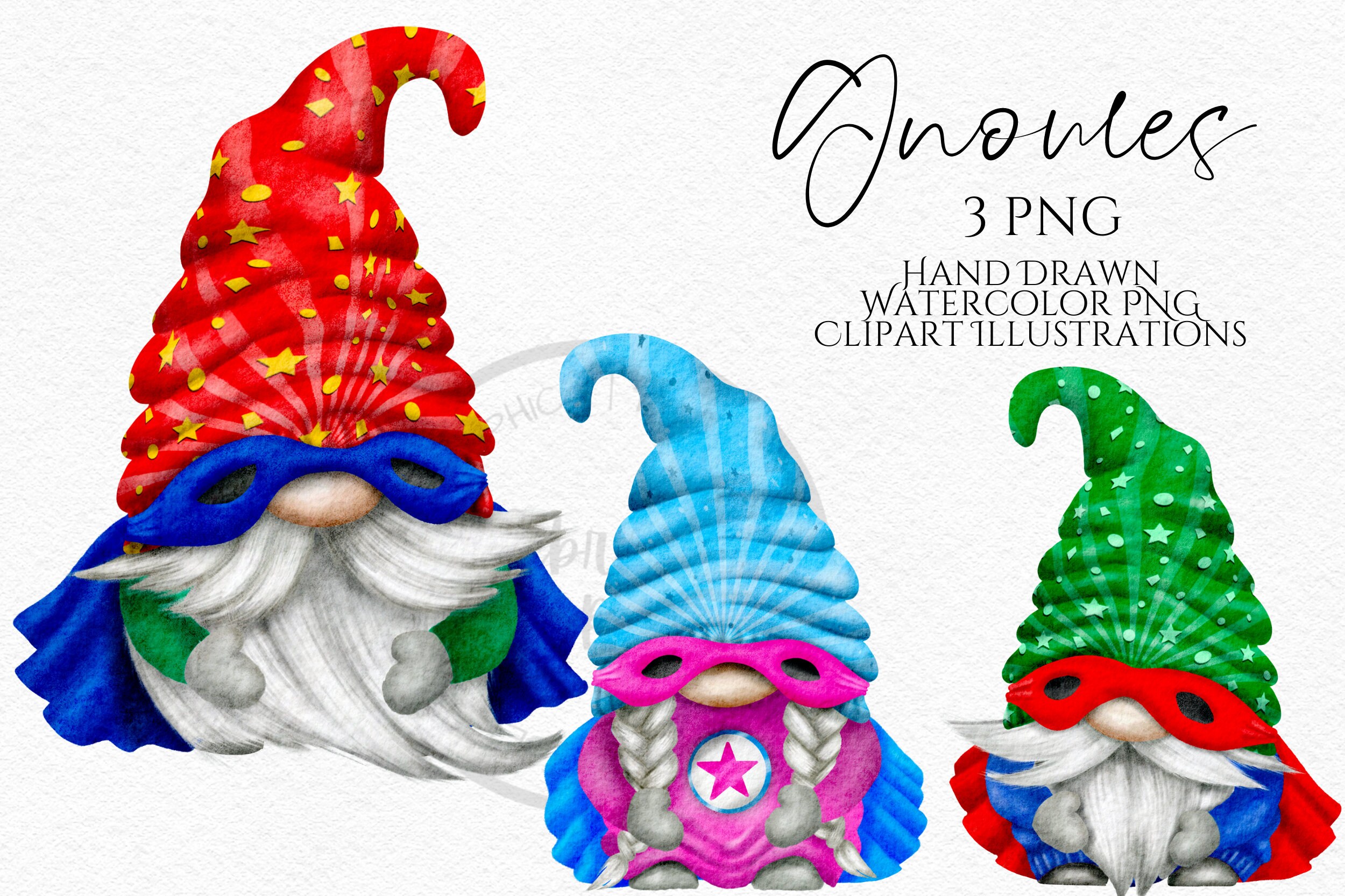 Superhero Gnomes Clipart Png Superhero Gonks Hand Drawn - Etsy UK