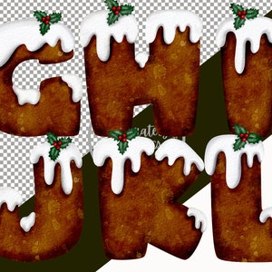 Christmas Pudding Alphabet and Numbers Clipart Christmas Alphabet PNG ...