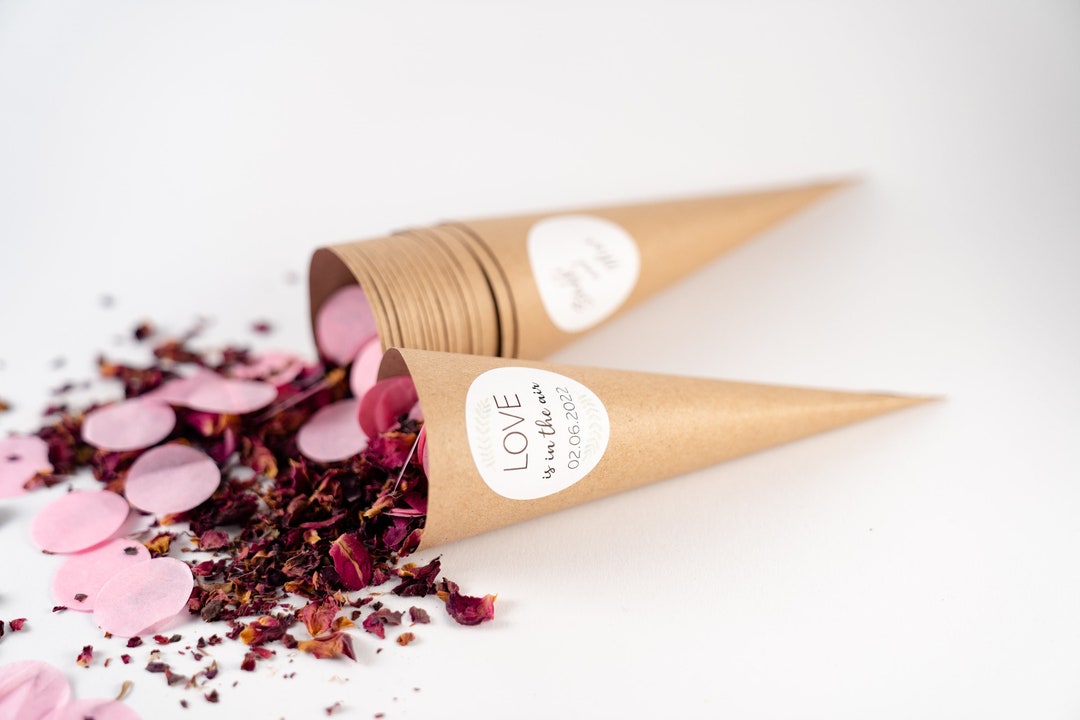 Red Romance Flower Confetti and Pink Tissue Paper Confetti Kraft Paper ...
