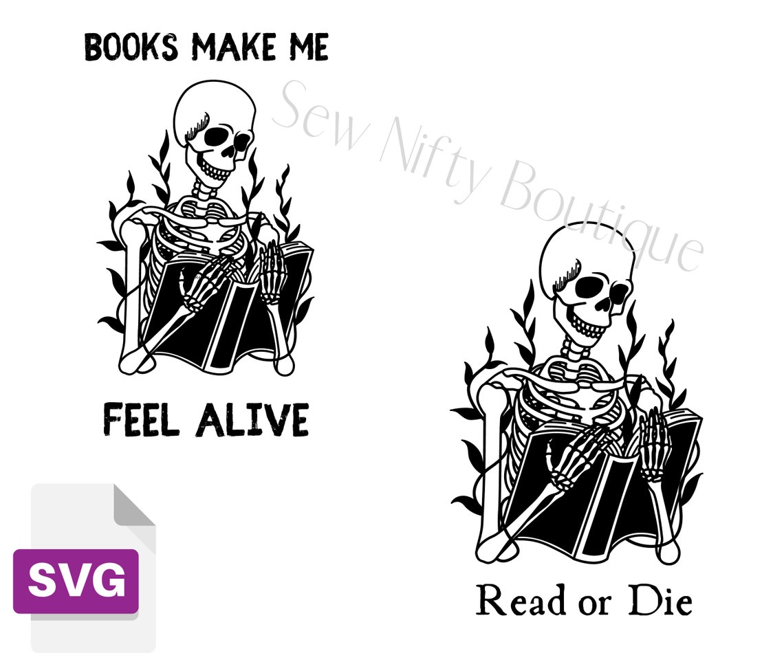 READING SKELETON SVG - Etsy