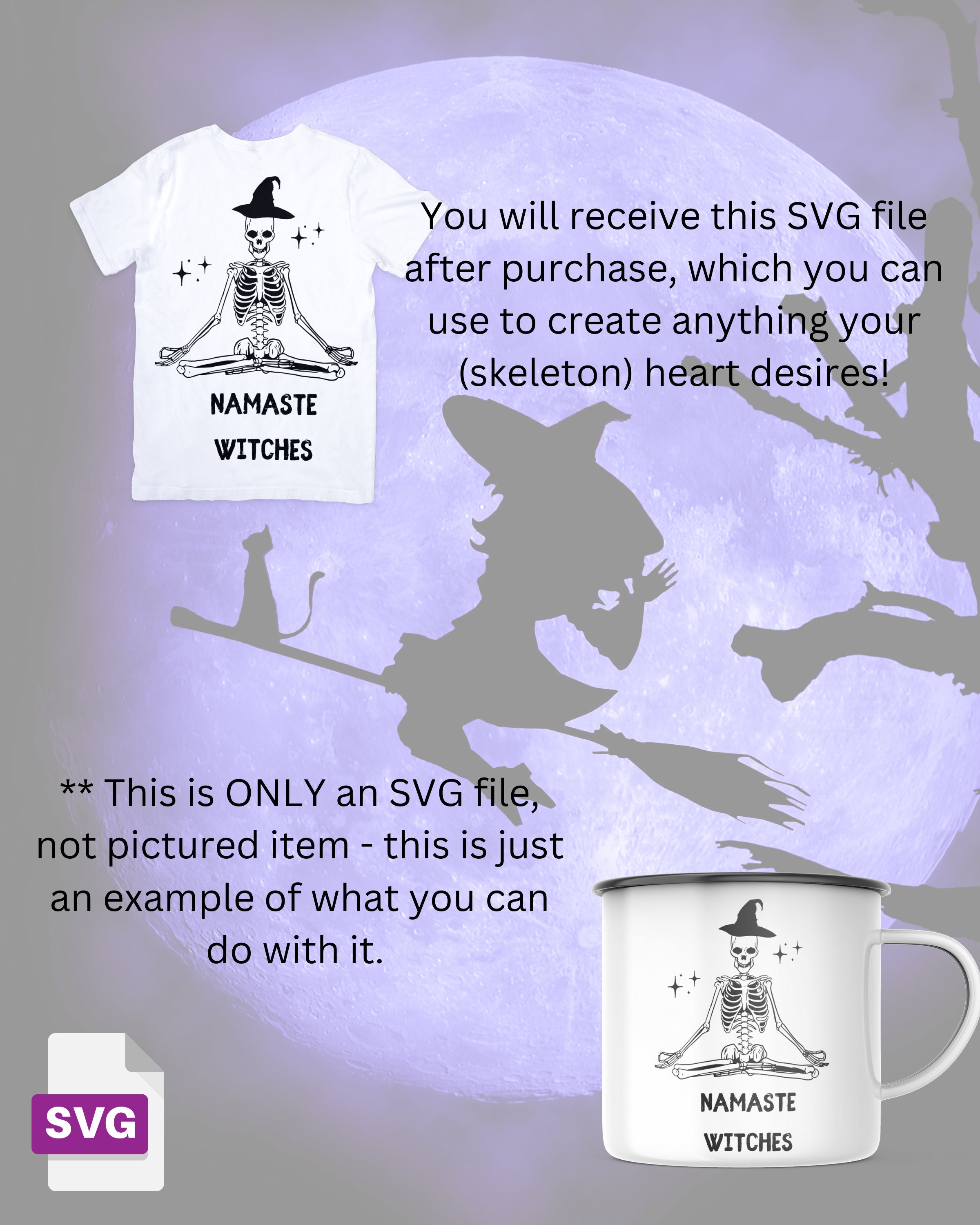 NAMASTE WITCHES Skeleton SVG - Etsy