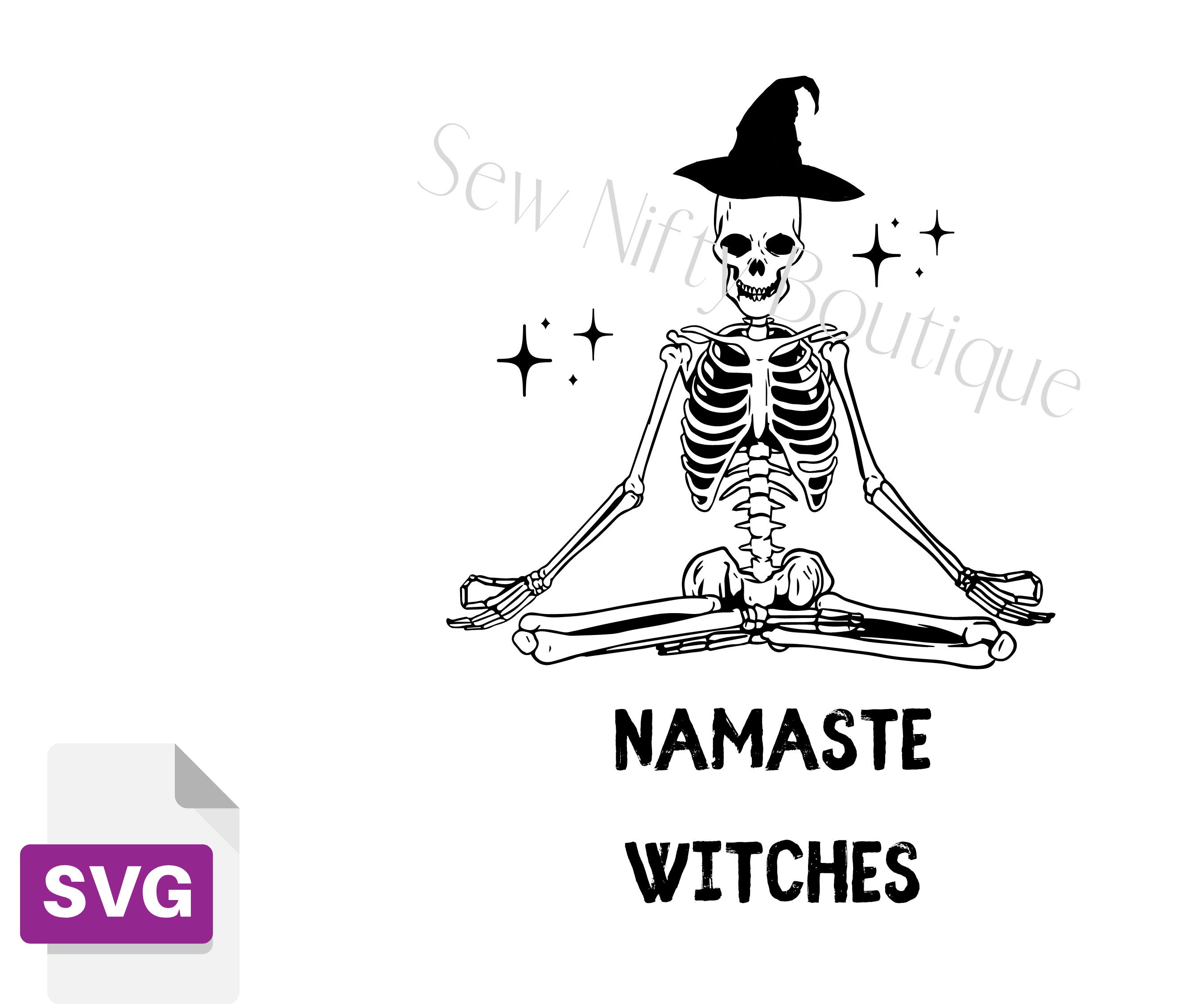 NAMASTE WITCHES Skeleton SVG - Etsy