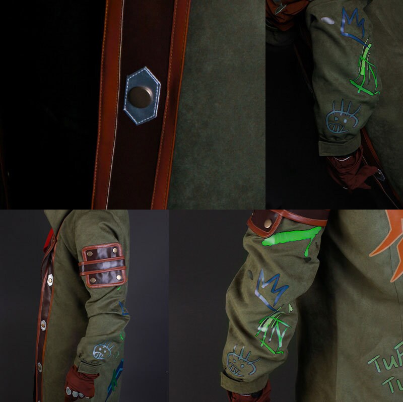 Arcane Ekko Cosplay Costume LOL Firelights Overcoat Scarf and - Etsy Canada