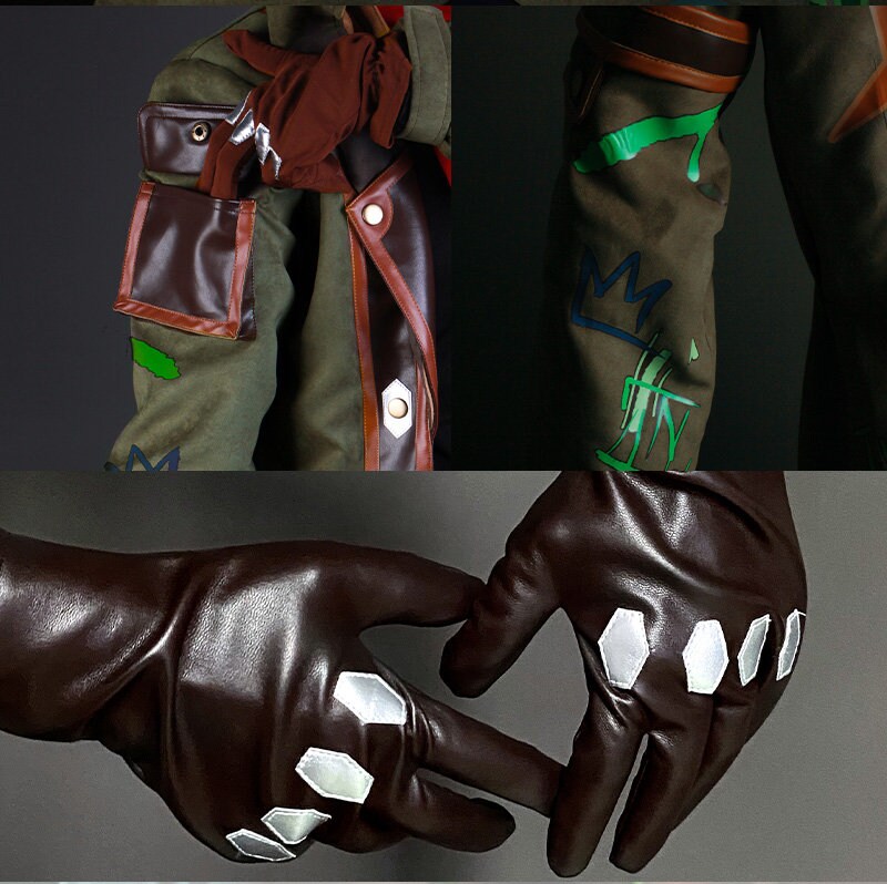 Arcane Ekko Cosplay Costume LOL Firelights Overcoat Scarf and - Etsy Canada