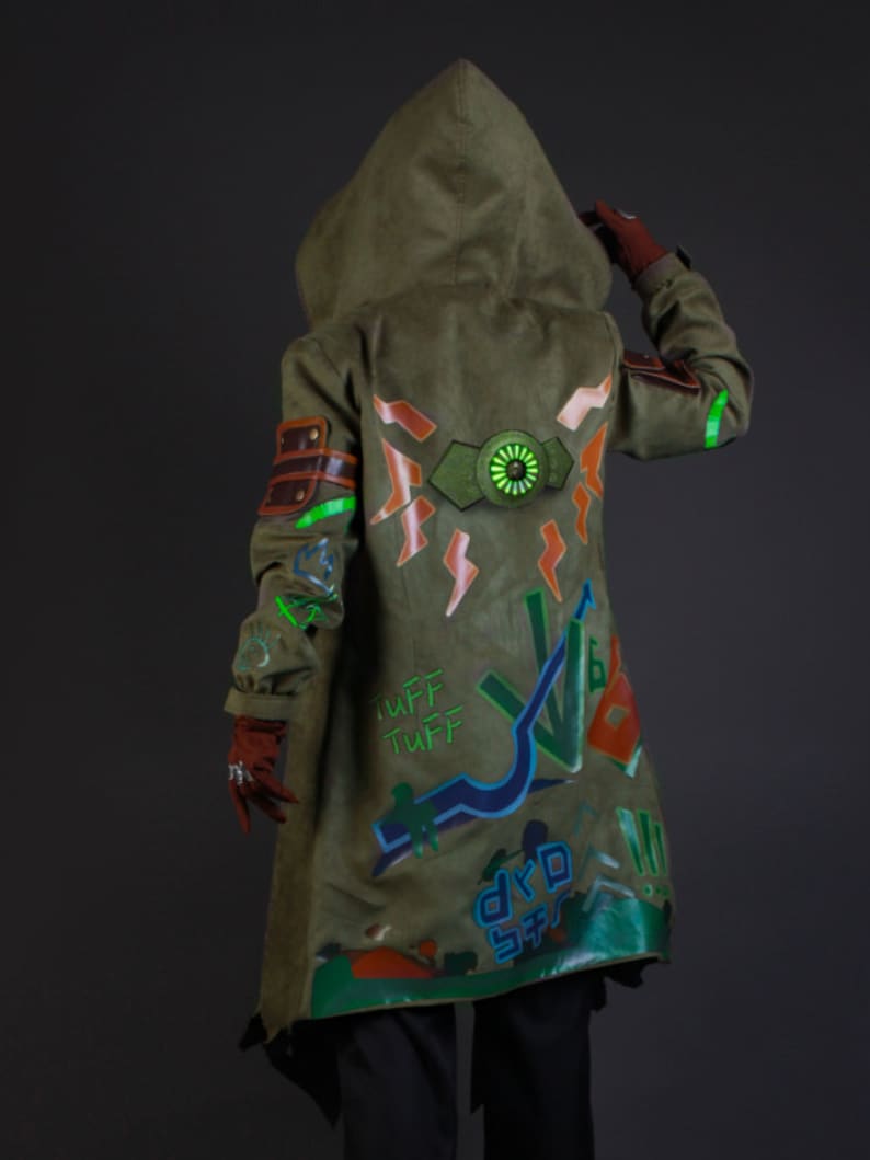 Arcane Ekko Cosplay Costume LOL Firelights Overcoat and Mask - Etsy