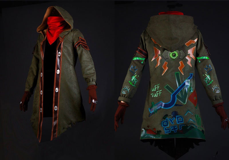 Arcane Ekko Cosplay Costume LOL Firelights Overcoat Scarf and - Etsy Canada