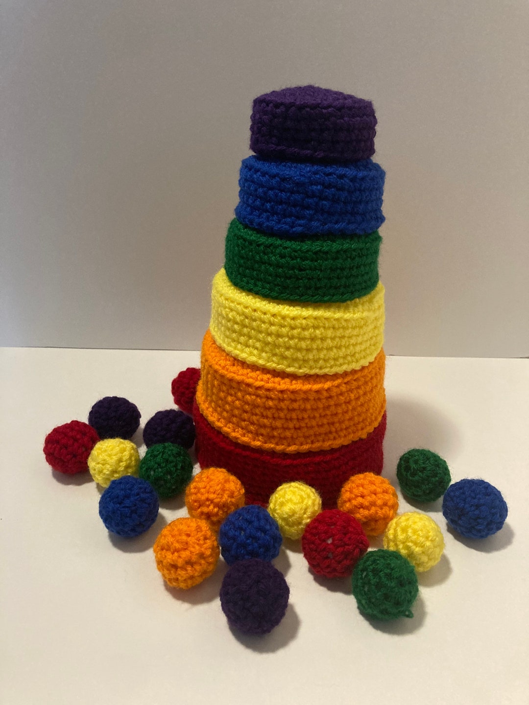 Rainbow Nesting Bowls With Sorting Balls - Etsy