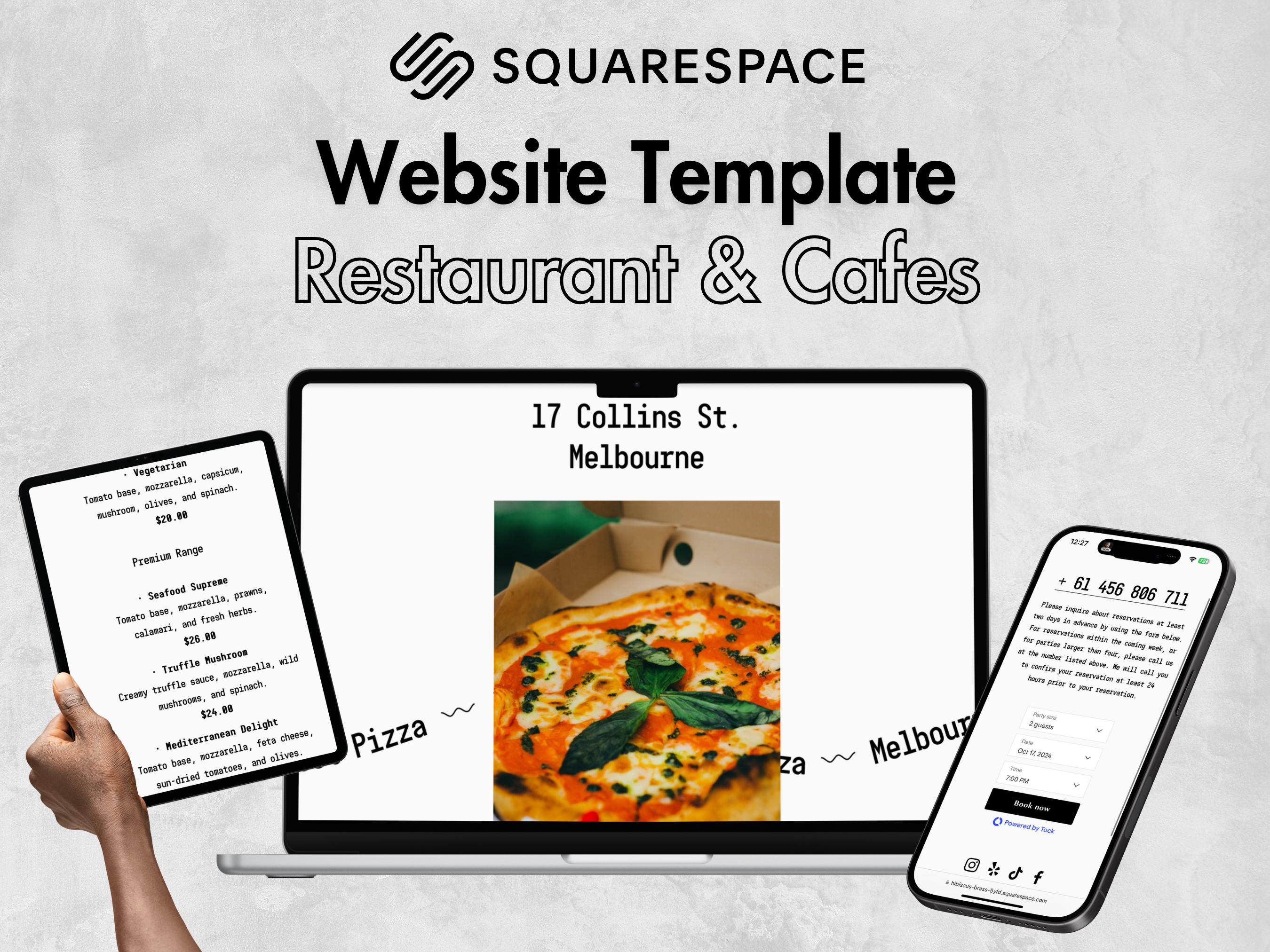 Restaurant & Cafe Squarespace Template Premium Website for Hospitality ...