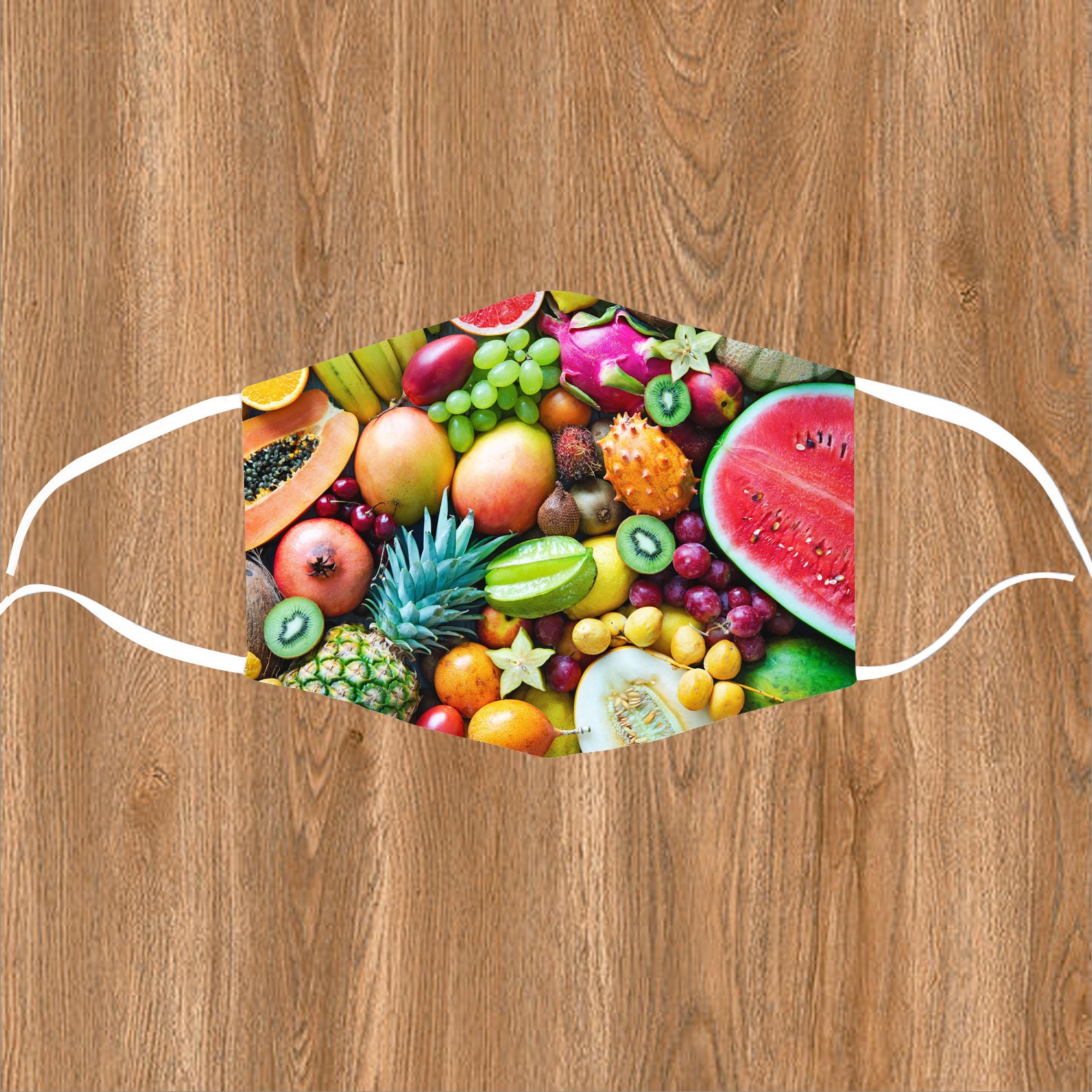 Fruits Face Mask With Filter Pocket Adjustable Ear Loops 3 - Etsy UK