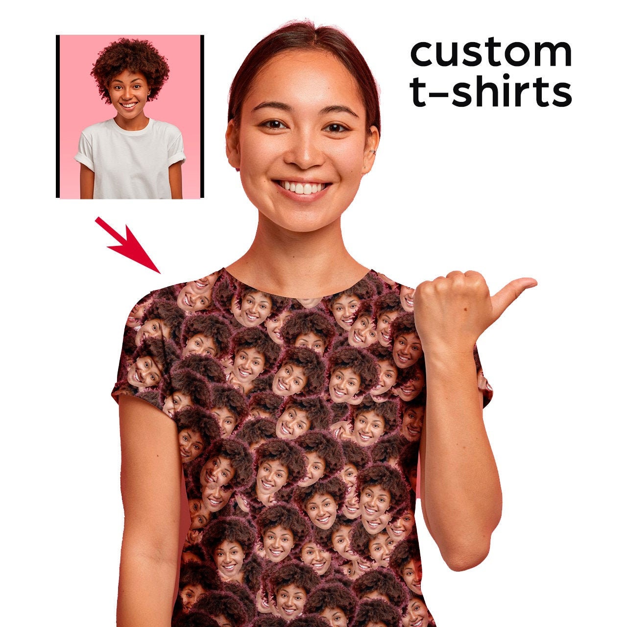 Custom Photo Face Shirt, Personalized Face Shirts, Your Face on T-shirt ...