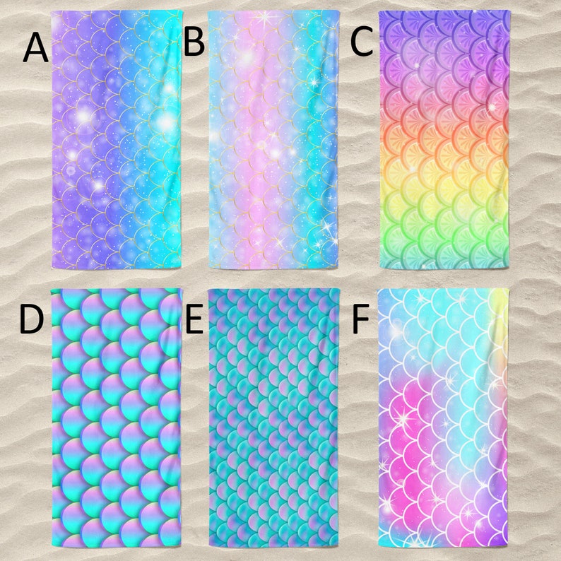 Mermaid Beach Towel Pool Party Beach Towels Bachelorette - Etsy
