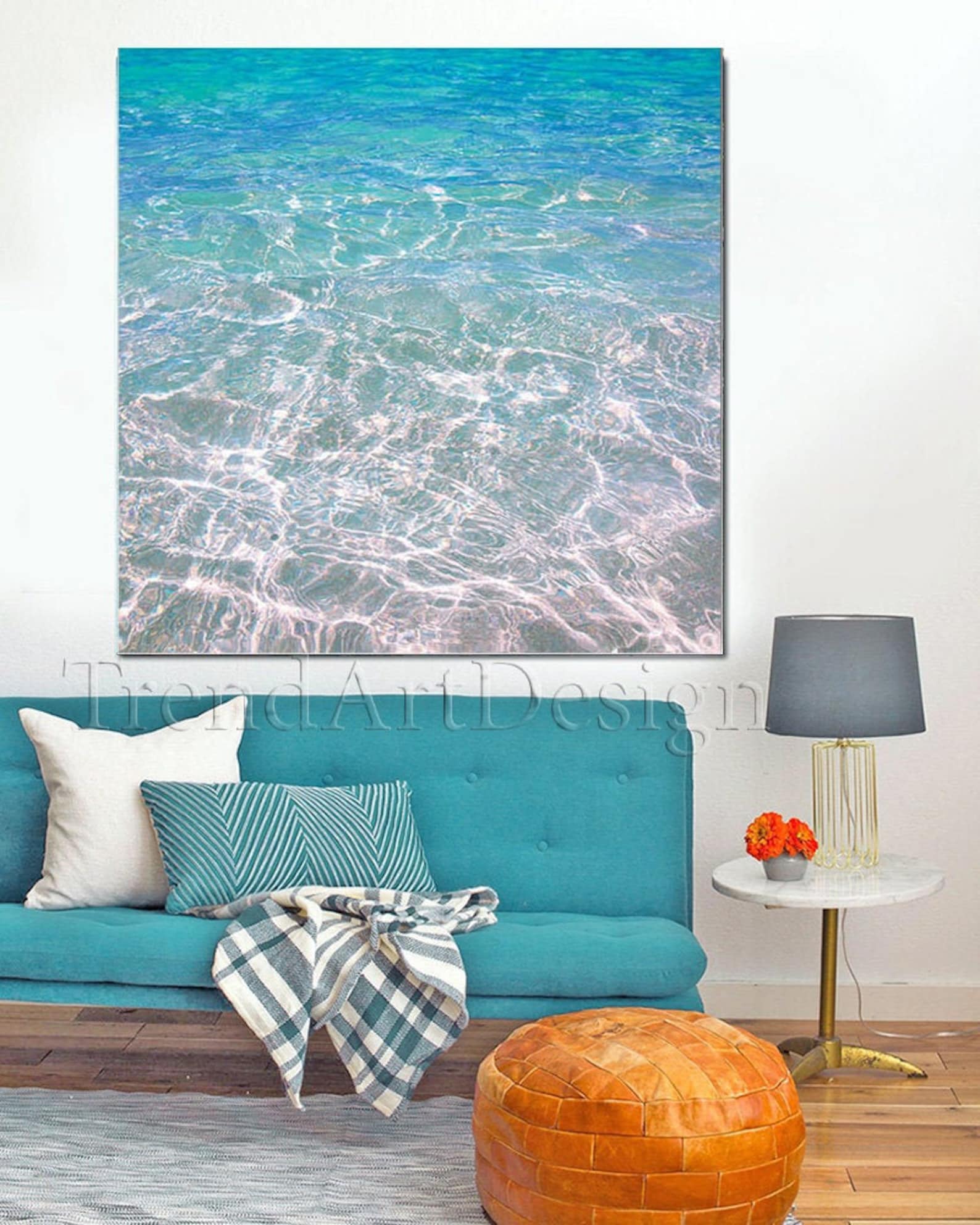 Aqua Abstract Art Ocean Water Print Sea Wall Decor Abstract - Etsy España