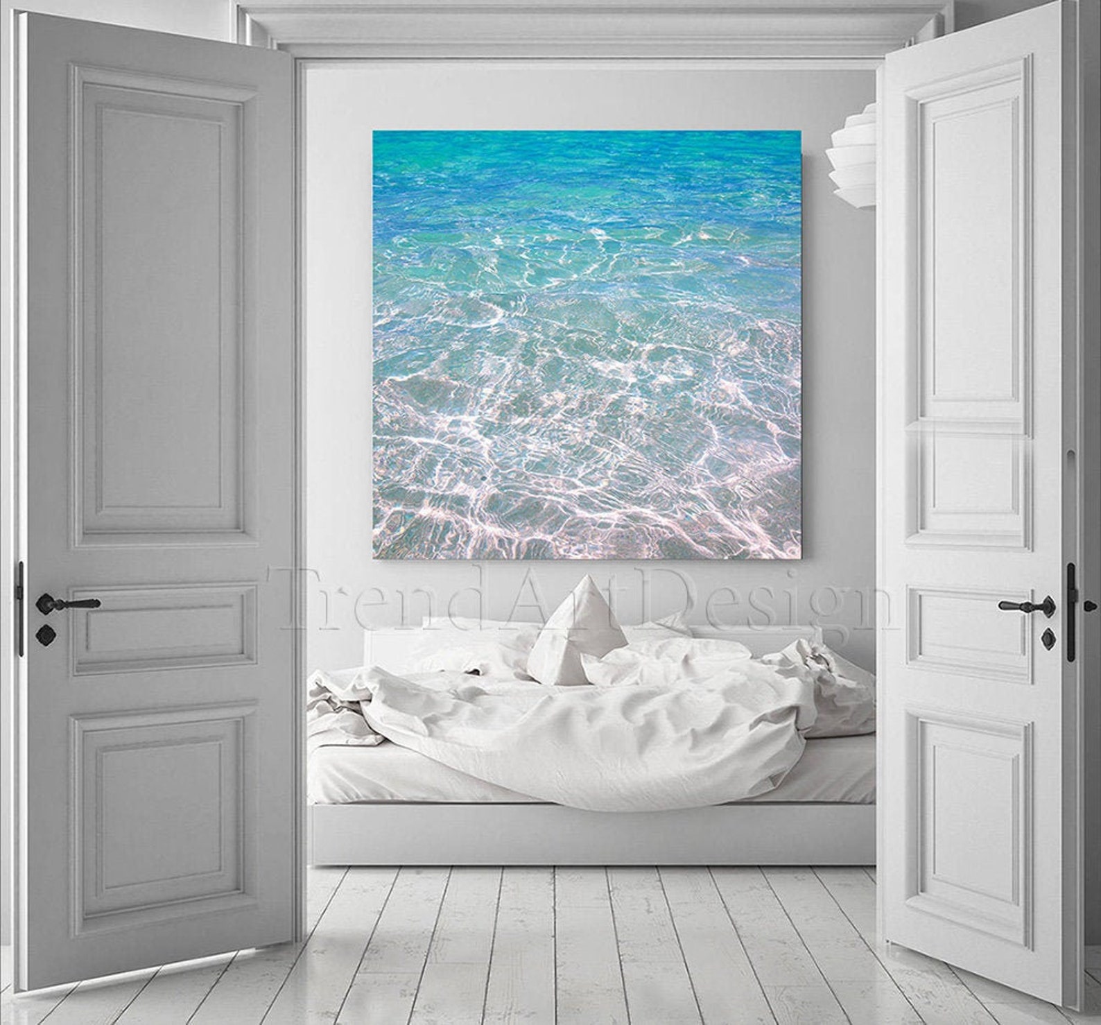 Aqua Abstract Art Ocean Water Print Sea Wall Decor Abstract - Etsy España