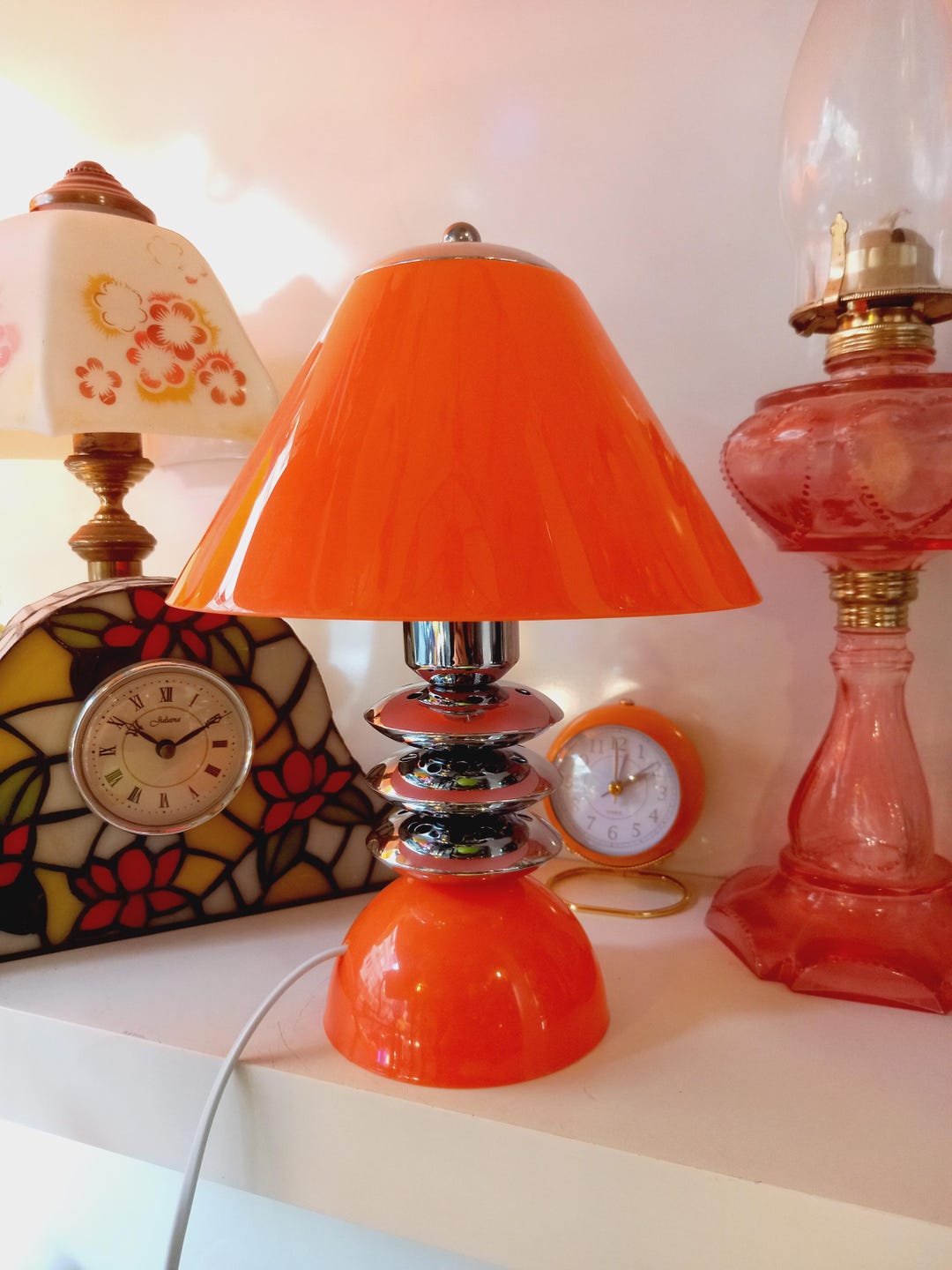 Popart Orange Table Lamp , Bedside Lamp , Office Lamp , Sci-fi Modern Lighting , Space Age Lamp ...