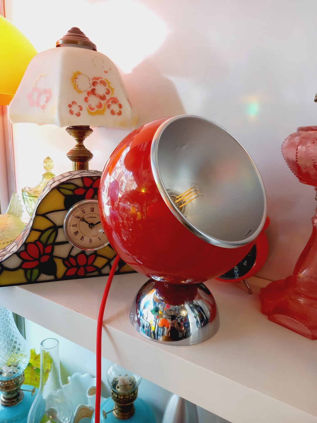 Space Age Red Eyeball Lamp Retro Pop Art Table Lamp 70s Vintage Style ...