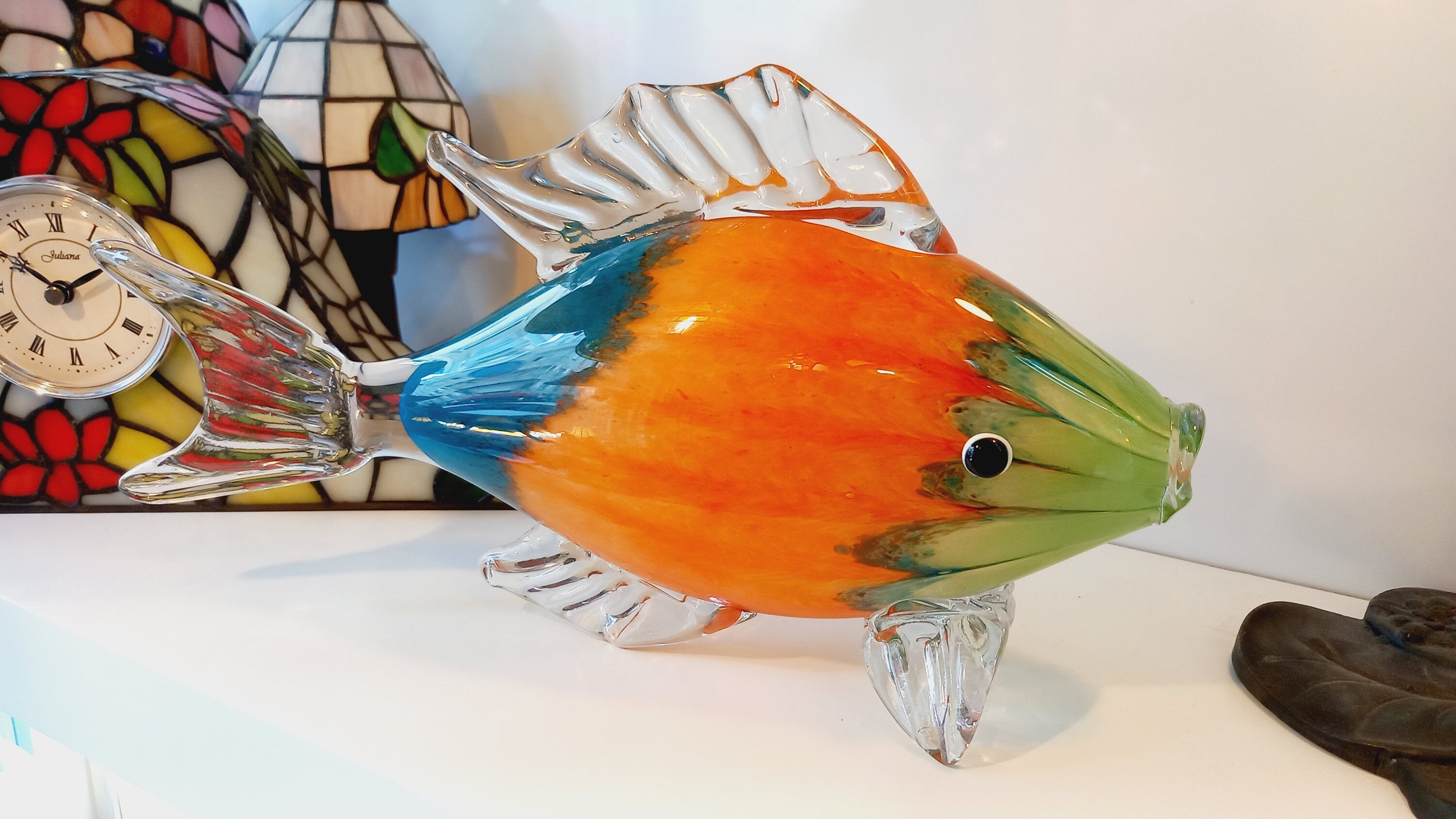 Hand Blown Murano Style Multi Colored Fish , Blown Glass Fish , Glass ...