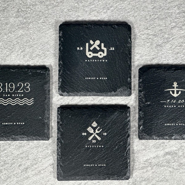 Slate Coasters - Etsy