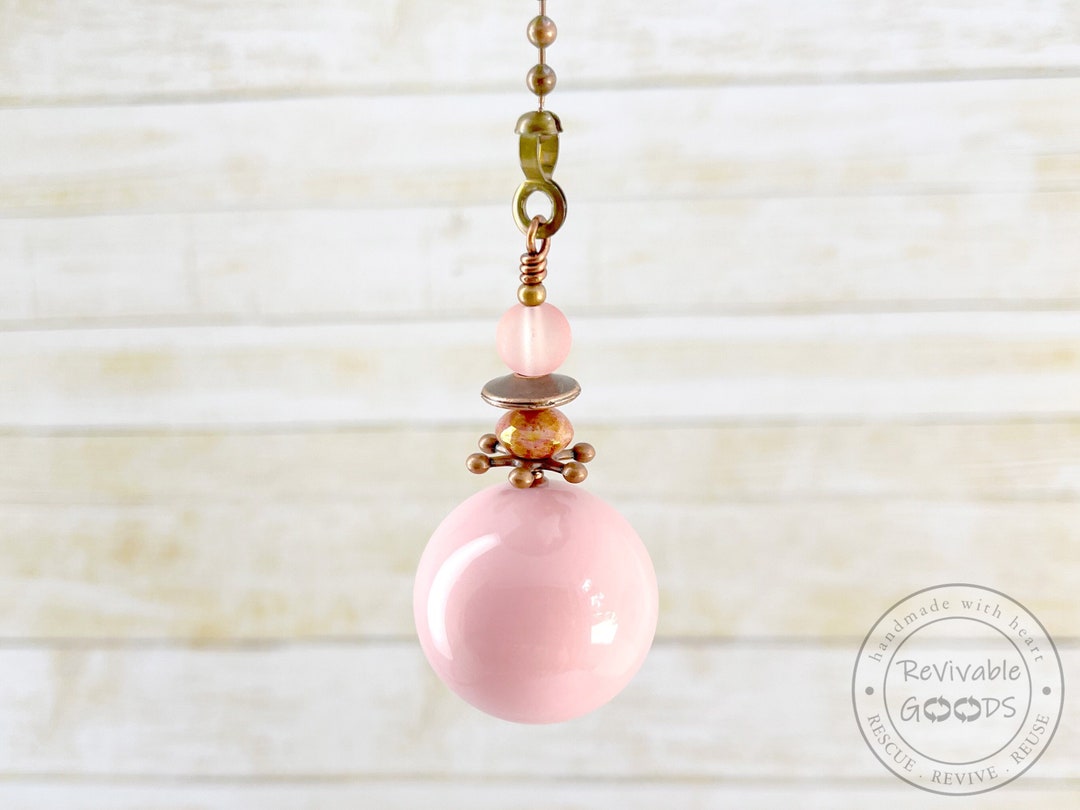 Chunky Pink Pull Chain, Closet Light Pull, Ceiling Fan Pull, Single ...