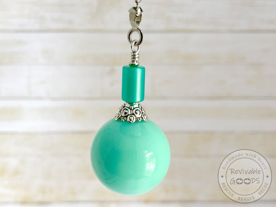 Chunky Mint Green Pull Chain, Closet Light Pull, Ceiling Fan Pull ...