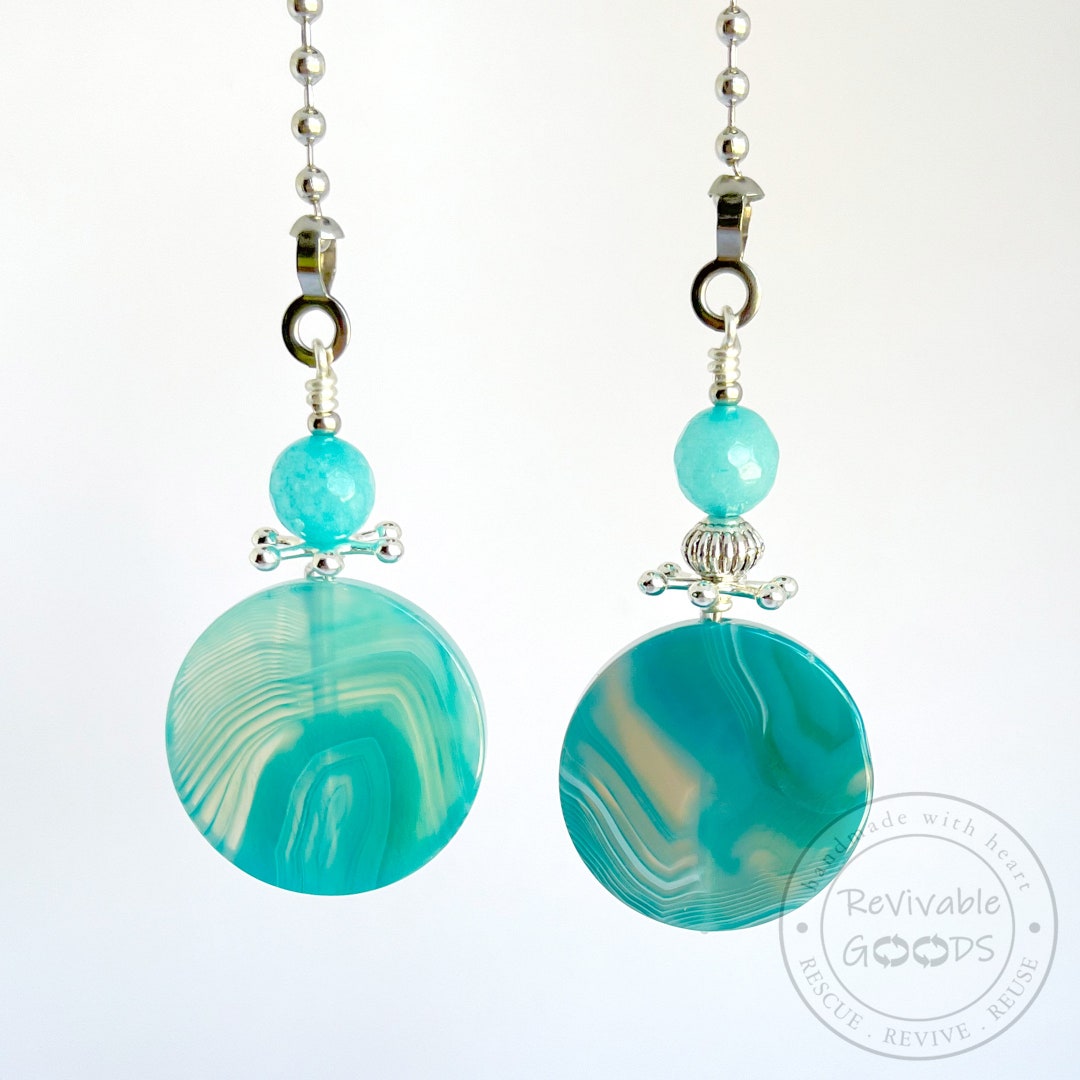 Aqua Stone Pull Chains, Ceiling Fan Pulls, Lamp Pull Chains, Pull Cord ...