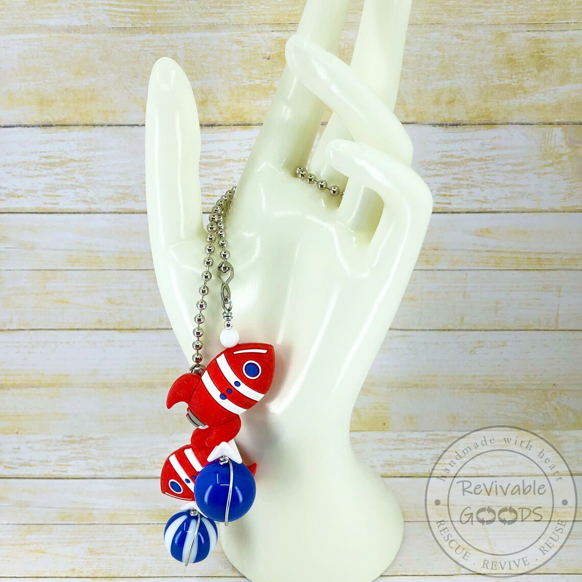 Red & Blue Kid's Space Rocket Theme Ceiling Fan/light Pull | Etsy