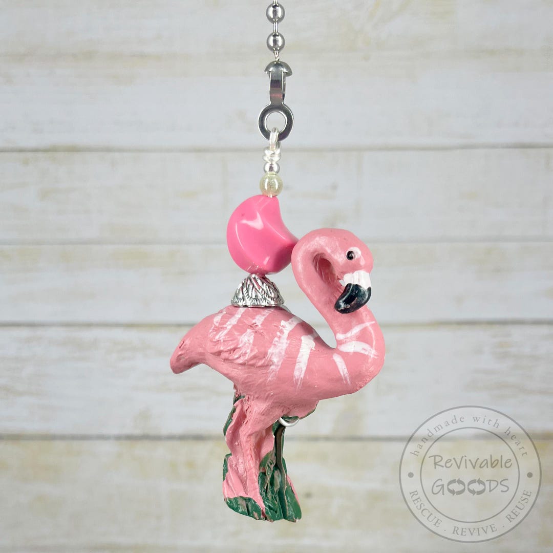 Pink Flamingo Pull, Ceiling Fan Pull, Lamp Pull Chain, Single Pull - Etsy