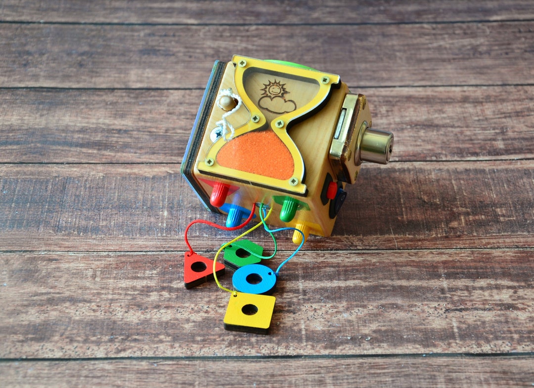 Wooden Fidget Cube Busy Cube Toy for Travel Montessori Toys ...