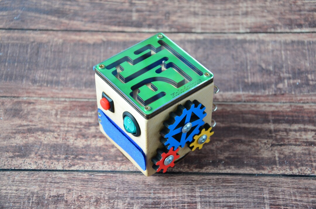 Wooden Fidget Cube, Busy Cube, Toy for Travel, Montessori Toys, Toddler ...