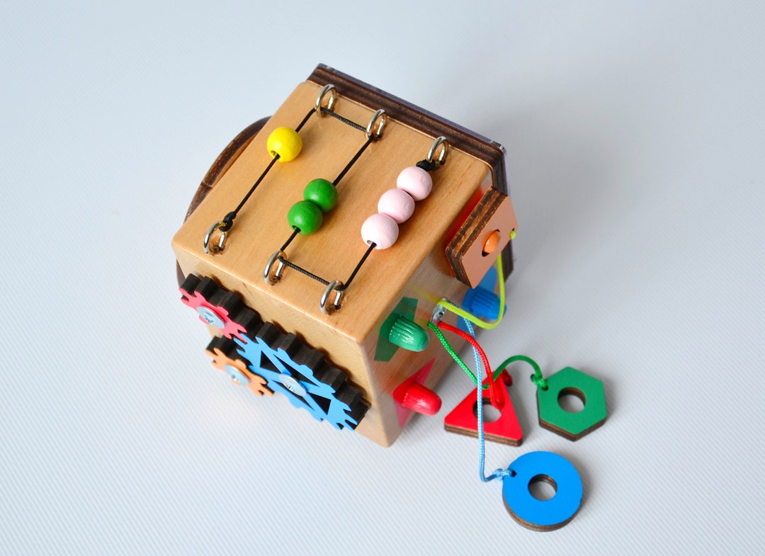 Personalized Toddler Busy Box for Travel, Busy Cube for Baby, Activity ...