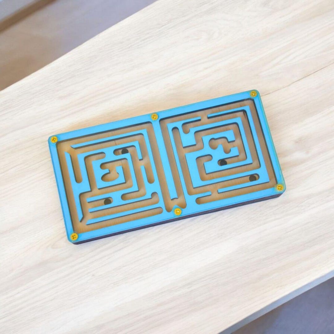 Wooden Labyrinth Game, Fidget Toy, Kids Toy, Two Sided Finger Labyrinth ...