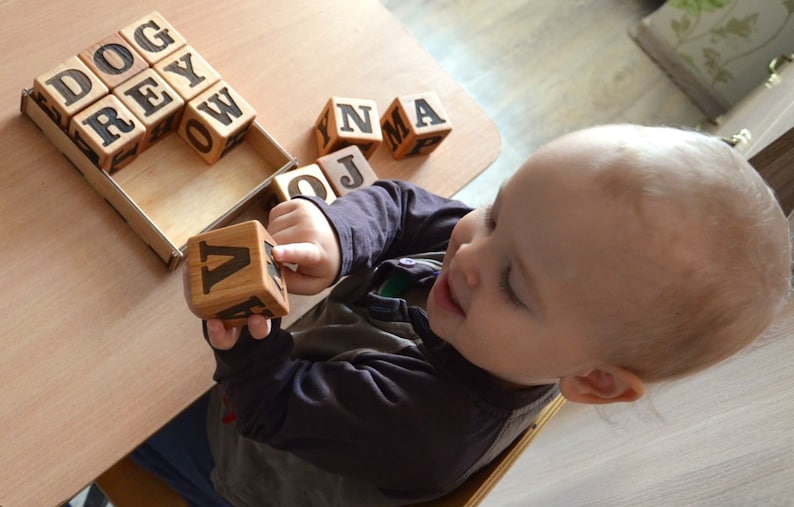 Wooden English Alphabet Blocks, Blocks With Letters, Building Blocks ...