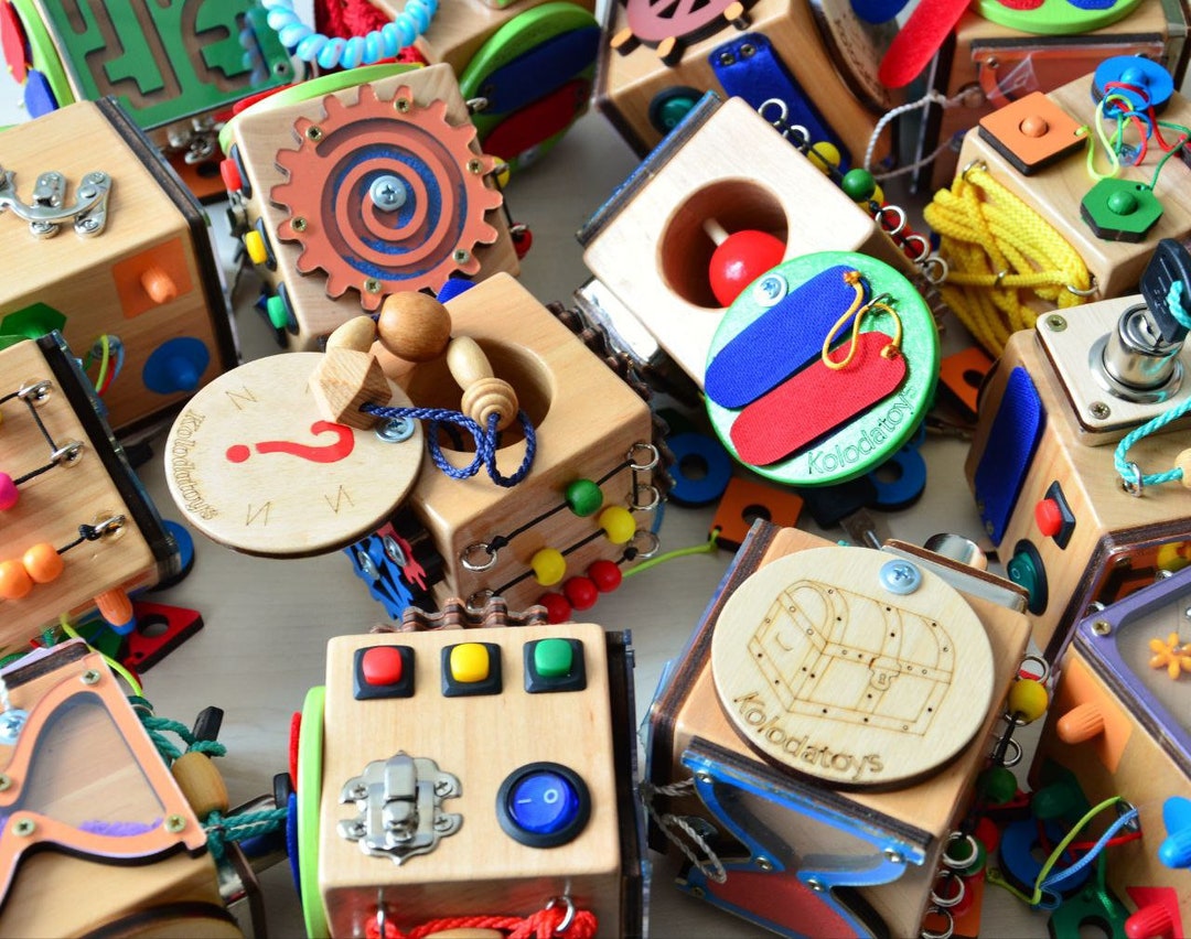Custom Fidget Toy, Travel Busy Board for Toddler, Busy Cube for Trip ...