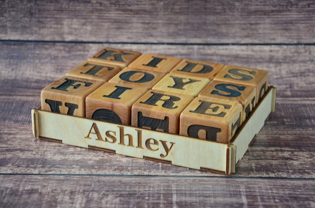 Wooden English Alphabet Blocks, Blocks With Letters, Building Blocks ...
