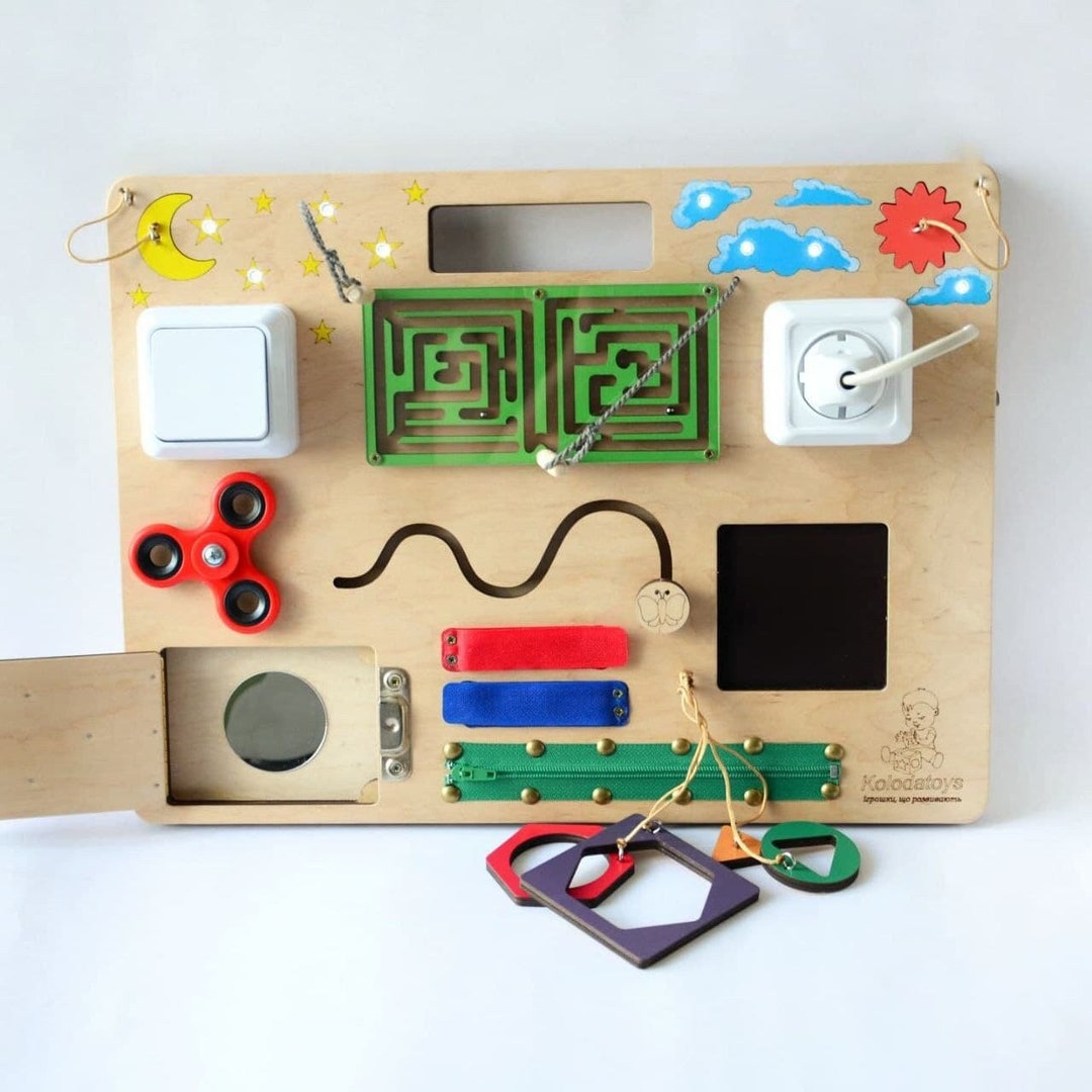 Fidget Board for Toddler, Busy Board, Light Busy Board, Electric Board ...