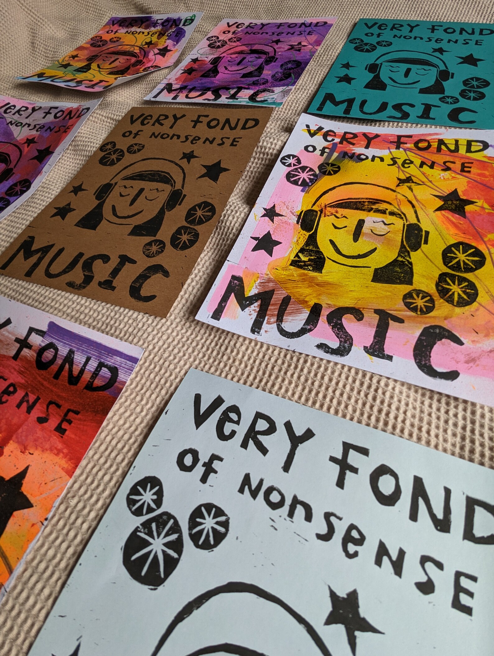 Lino Print. A4. Funny Quote. Linocut. Original Art. Folk Art. Music ...
